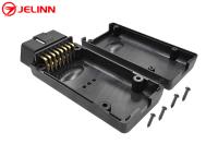 China Custom OBD2 Housing Enclosure Case 16 Pin Male Connector 90 Degree Right Angle PA66 ABS for sale