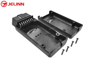 China OBD2 OBDII Housing with Curved Pin Male Connector 16 Pin PA66 ABS 40x29x21mm for sale