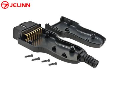 China OBD2 Cover Housing Case and OBD2 Male Connector 16 Pin Right Angle PA66 ABS for sale