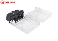 China OBD2 Plastic Transparent Housing Enclosure 50x39x22mm with OBDII Male Connector 16 Pin Straight for sale