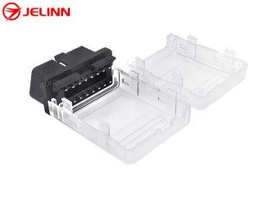 China OBD2 Plastic Transparent Housing Enclosure 50x39x22mm with OBDII Male Connector 16 Pin Straight for sale