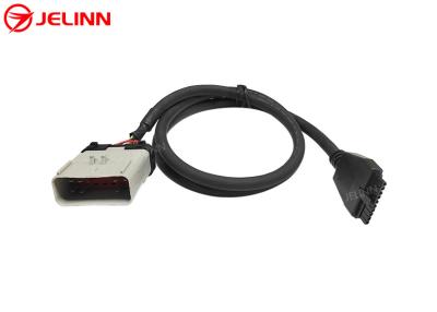 China PT30 ELD Device Cable 14Pin RP1226 J1939 to OBD2 20AWG Pure Copper for Heavy Duty Trucks for sale