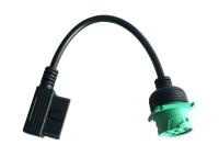 China Green Deutsch 9-Pin J1939 Male to Right Angle OBD2 OBDII Male CAN Bus Cable 20AWG for sale