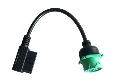 China Green Deutsch 9-Pin J1939 Male to Right Angle OBD2 OBDII Male CAN Bus Cable 20AWG for sale
