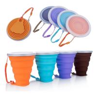 China Custom Logo Travel Silicone Foldable Cup BPA Free Collapsible Cups 270ml for sale