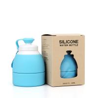 China 580ml Collapsible Silicone Water Bottle BPA-Free Foldable 78x220mm for sale