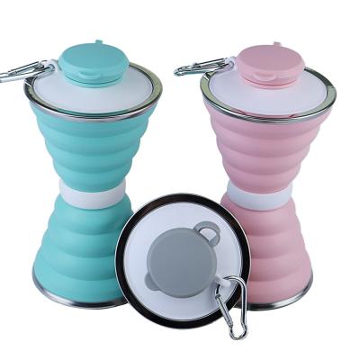 China OEM Folding Silicone Collapsible Water Bottles Customized 500ml for sale