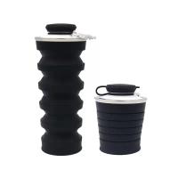 China 500ml Folding Silicone Bottle With Full Color / Silkscreen Printing Logo for sale