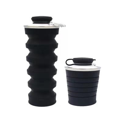 China 500ml Folding Silicone Bottle With Full Color / Silkscreen Printing Logo for sale