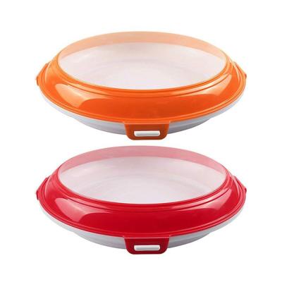 China Round Silicone Food Preservation Tray BPA Free Reusable With Stretched Lid for sale