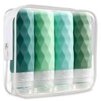 China Mint Green Color Silicone Travel Bottle Set 90Ml For Toiletries for sale