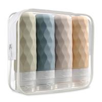 China Refill Silicone Travel Shampoo Bottle Set Coffee Color Leak Proof 90 ml for sale