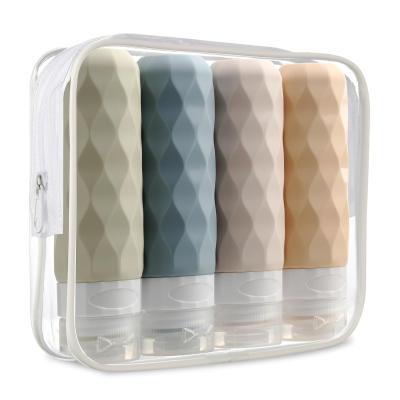 China Refill Silicone Travel Shampoo Bottle Set Coffee Color Leak Proof 90 ml for sale
