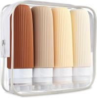 China Cream White Toiletry Silicone Travel Bottles Refillable 3oz for sale