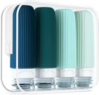 China Malachite Toiletries Silicone Travel Bottle Set Leak Proof 90ml for sale