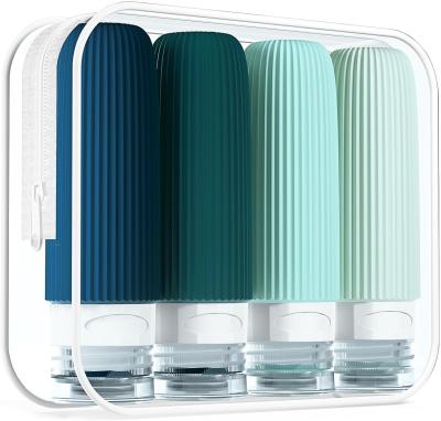 China Malachite Toiletries Silicone Travel Bottle Set Leak Proof 90ml for sale