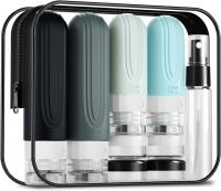 China 16 Pack Cosmetic Silicone Travel Bottle Set Gray Leak Proof Reusable for sale