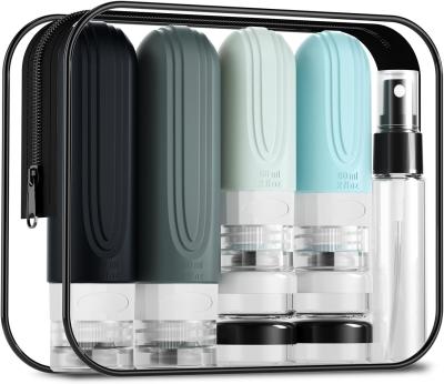 China 16 Pack Cosmetic Silicone Travel Bottle Set Gray Leak Proof Reusable for sale