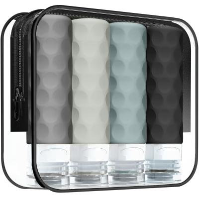 China Toiletries Cosmetic Silicone Travel Bottle Set Leak Proof 90ml for sale