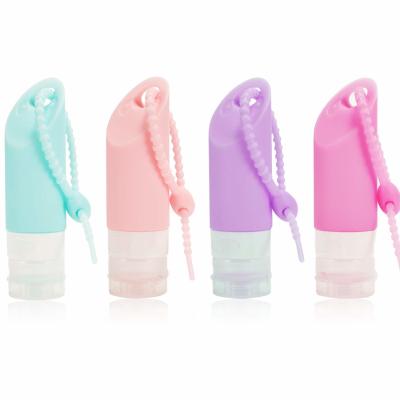 China Reusable Silicone Travel Bottle Set Squeezable 58ml With Hanging Hole for sale