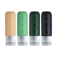 China Green Cylinder Toiletry Empty Silicone Travel Bottle Set Refillable 90Ml for sale