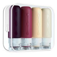 China Cheese Color Silicone Travel Bottle Set 90Ml TSA Approval for sale