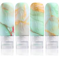 China Marble Color Soft Silicone Travel Bottle Set Leak Proof 90Ml for sale
