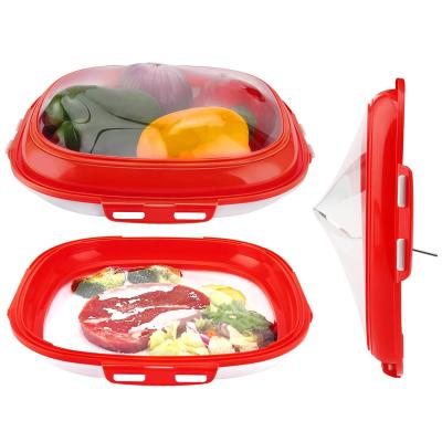 China Square Kitchen Food Storage Tray Reusable With Stretched Lid for sale