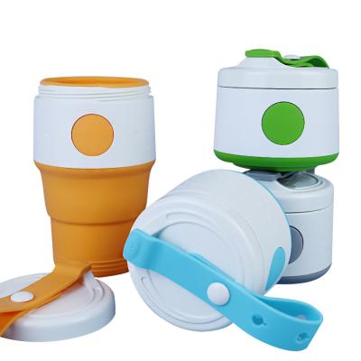China Folding Silicone Collapsible Coffee Cup Custom Logo Odorless 395ml for sale