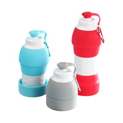 China Customized Silicone Collapsible Water Bottles 580ml Easy To Clean for sale