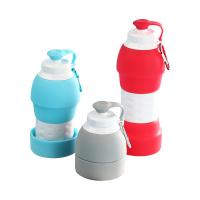 China 395ml Silicone Foldable Cup with Lid, Collapsible to 2cm for sale