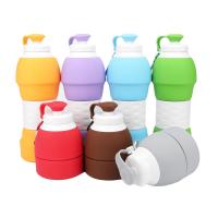China 580ml Food Grade Silicone Collapsible Water Bottle 78x220mm for sale