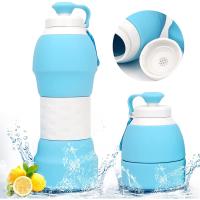 China 580ml Collapsible Silicone Water Bottle BPA-Free Foldable 78x220mm TSA for sale