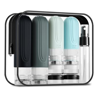 China Eco-Friendly Silicone Travel Bottle Set with Wide Mouth Design and Customizable Options for Leak-Proof Travel for sale