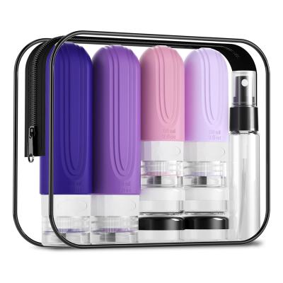 China 16 Pack TSA Approved Leak Proof Silicone Travel Bottle Set with Wide Mouth Design for sale