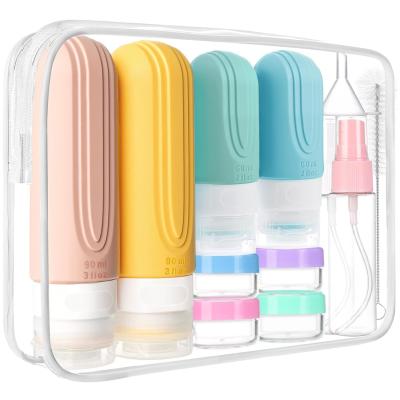 China TSA-Approved Silicone Travel Bottle Set with Wide Mouth Design Compact and BPA-Free for Hassle-Free Travel for sale