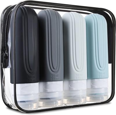 China Food Grade Silicone Travel Bottle Set - Reusable and Portable 90mL Leak Proof TSA Approved Toiletry Bottles for sale
