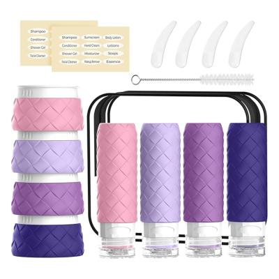China 8 Pack Stackable Travel Refill Bottle Set, Leak Proof Travel Toiletry Bottles Set for sale