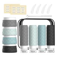 China 8-Piece Leak-Proof TSA-Approved Food Grade Silicone Travel Bottle Set with Stackable Jars for sale