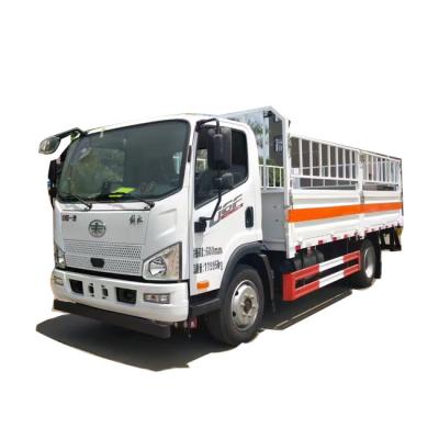 China Faw 5tons Load Gas Cylinder Truck , Fence Cargo Truck For Dangerous Goods for sale
