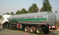China Aluminum Carbon Steel 3 Axles Tanker Semi Trailer For Lift Vegetable Oil 45cbm for sale