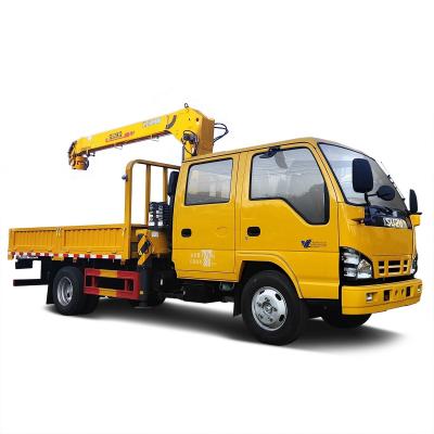 China Original Double Cabin ISUZU 4x2 3.2 Tons Crane Mounted Truck for sale