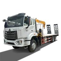 China SINOTRUK HOWO 6x4 Flat Bed Truck Mounted Crane for sale