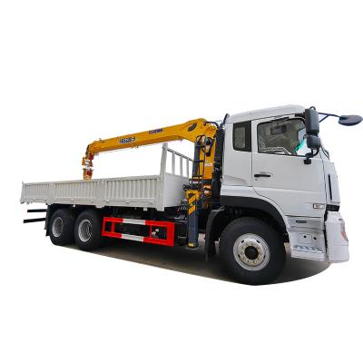 China Famous Brand 6x6 6x4 Cargo Dump Truck Crane Truck Mounted With 14tons 12 Tons for sale