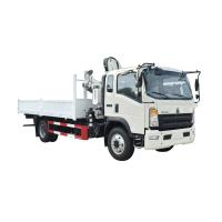China White 4*2  Sinotruk Howo With  Folding Crane  Lorry Mounted Crane for sale