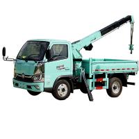 China China Brand New 4x2 Staight Boom Crane Mini 1 Ton Truck Mounted Crane for sale
