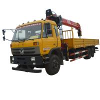 China China Supply Low Price Cargo Flatbed Telescopic Boom Truck Mounted Crane for sale