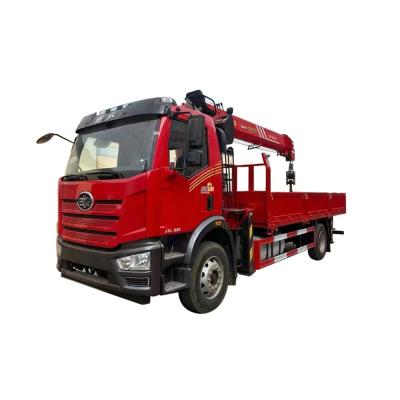 China FAW  J6L  Truck-mounted Crane Transporter    8 Tons 4 Section Telescopic Boom Crane  Sany Crane for sale