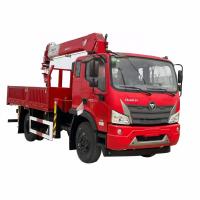 China FOTON 4x2 Truck Mounted Hydraulic Crane Truck 4 Sections 6.3tons Telescopic Boom Crane for sale