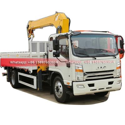 China 140HP to 168HP 4x2 JAC Truck Mounted Crane 5Tons Lifting Capacity for sale